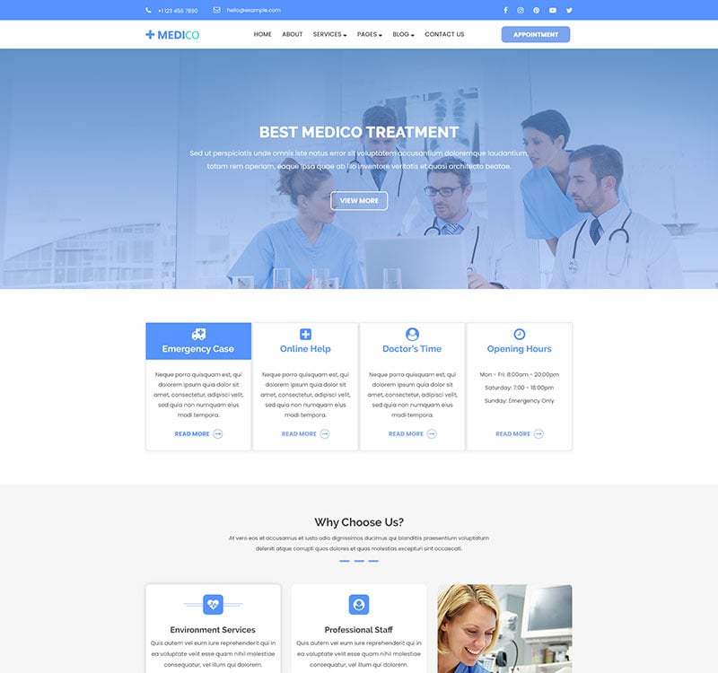 Medico | Health, Medical, Clinic & Hospital PSD Template