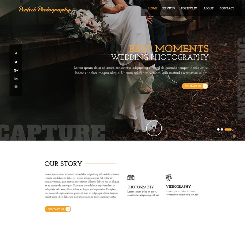 Perfect Photography PSD Template #79251 - TemplateMonster