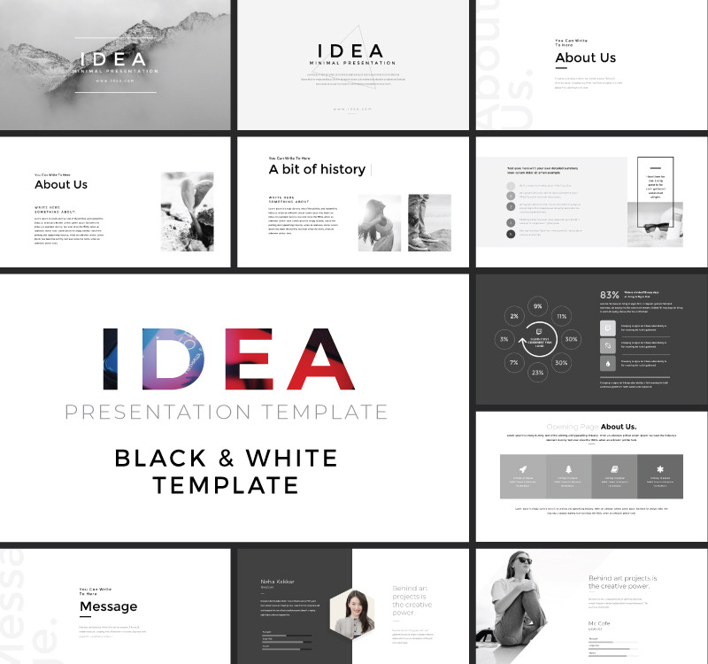 Idea Minimal PowerPoint Template #79311 - TemplateMonster