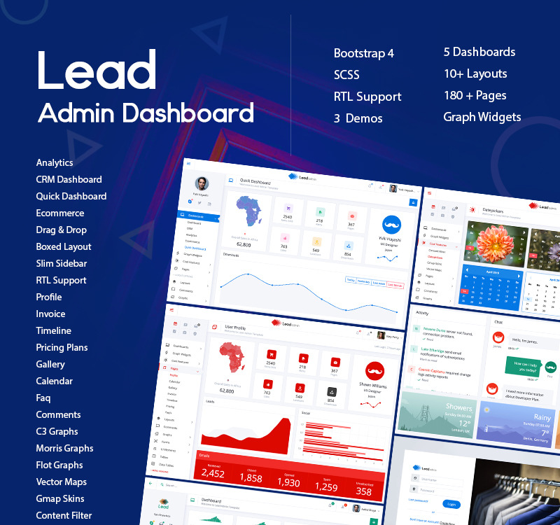 Lead Dashboard Admin Template #79783 - TemplateMonster