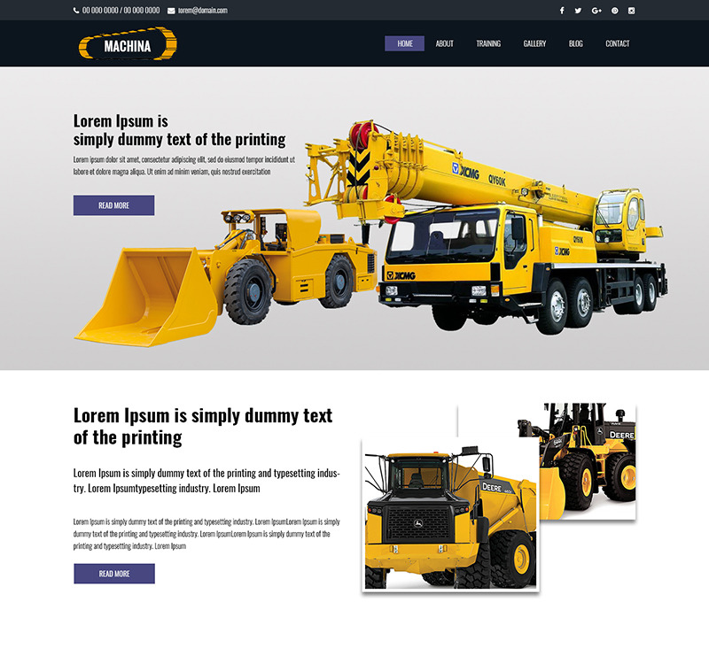 Machina - Construction Machine Rental PSD Template