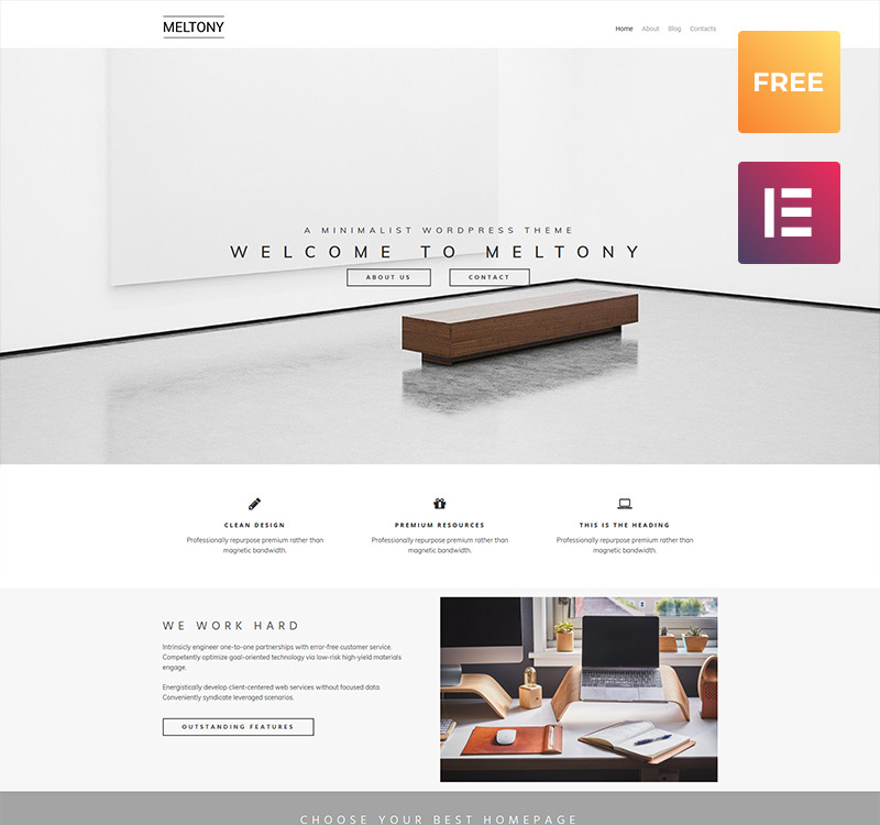 Meltony lite - Minimal Multipurpose WordPress Elementor Theme