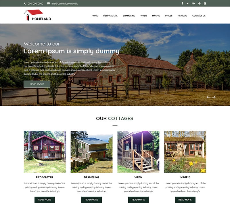 Homeland - Multipurpose Cottage PSD Template