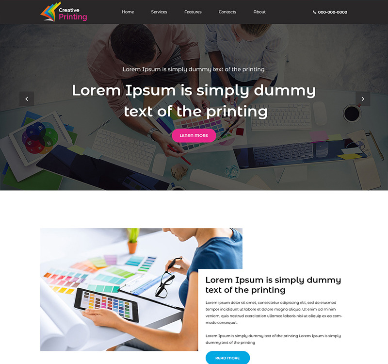 Creative Printing - Printing Company PSD Template
