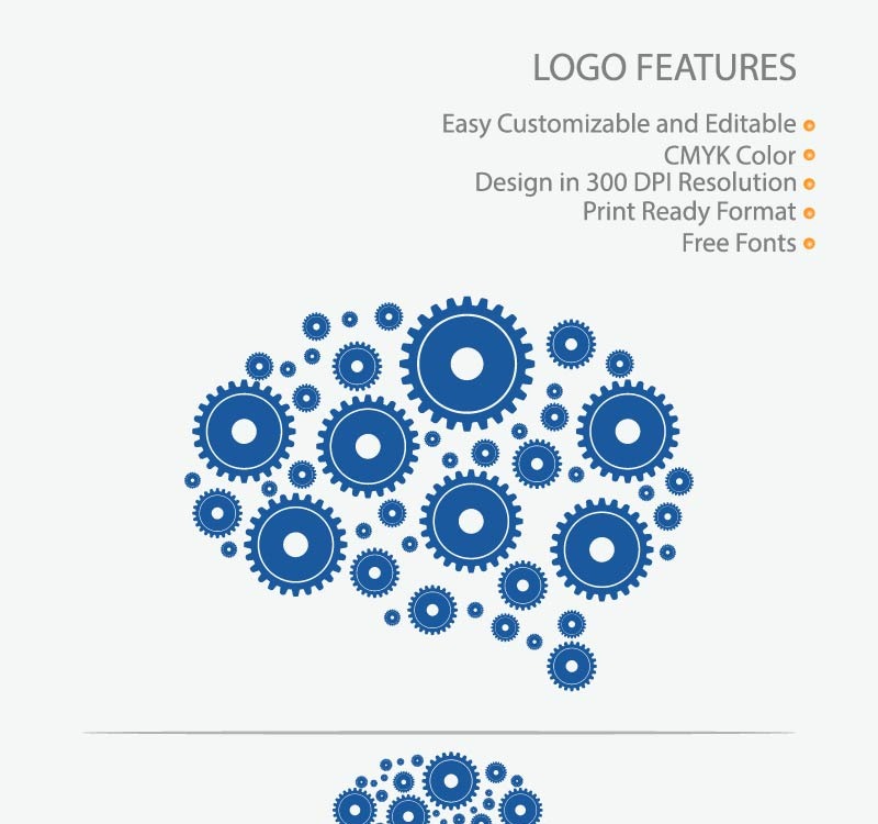 Gear Brain Logo Template #80634 - TemplateMonster