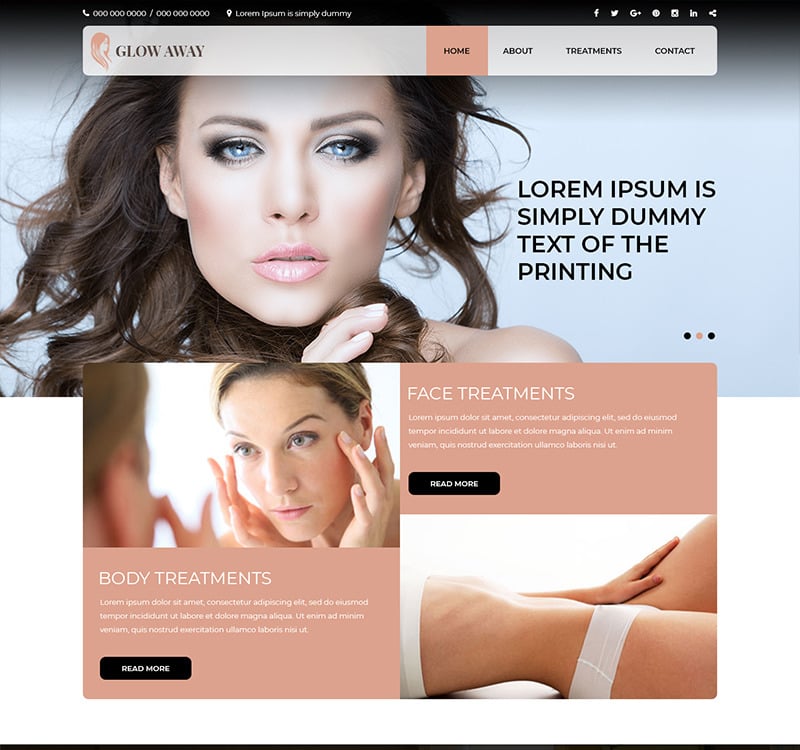 Glow Away Skin Care PSD Template 80660 TemplateMonster