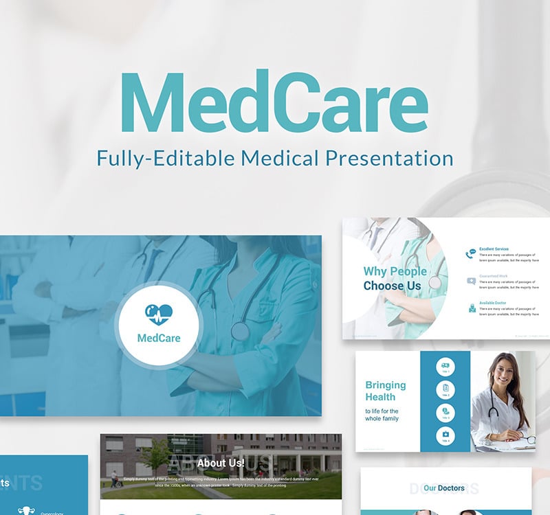 MedCare Fully-Editable PPT Slides PowerPoint template