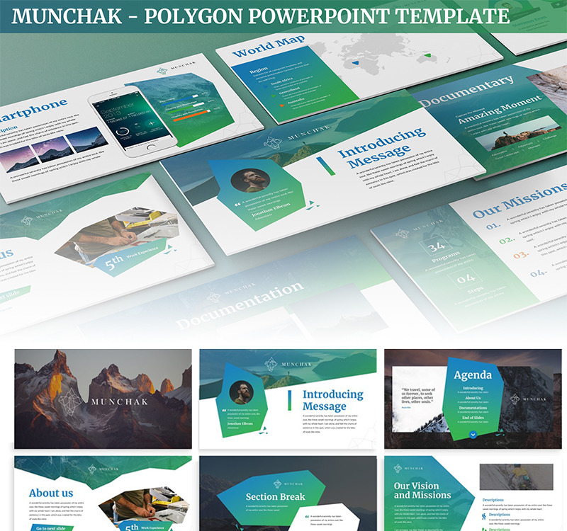 Munchak - Polygon PowerPoint Template - TemplateMonster