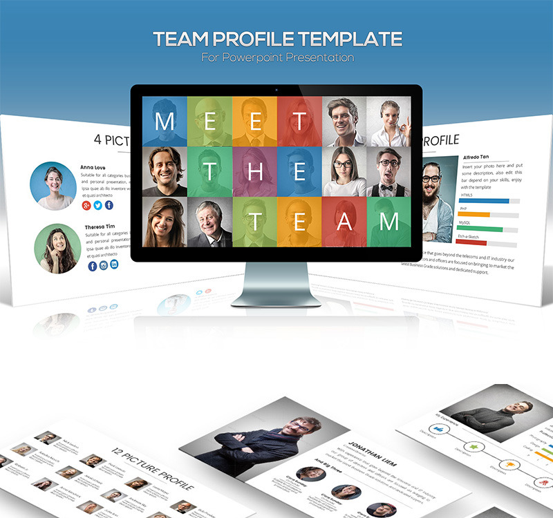 Team Profile PowerPoint Template #81729 - TemplateMonster