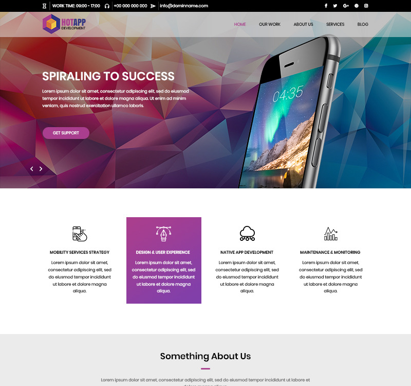 Hotapp - App Development Company PSD Template
