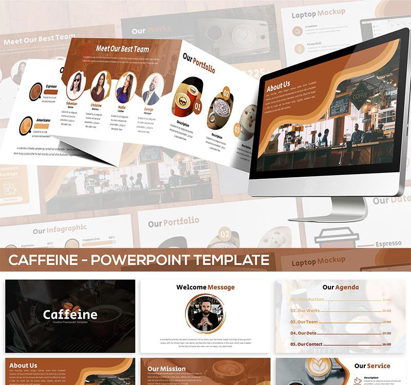 Caffeine - Coffeeshop PowerPoint Template - TemplateMonster