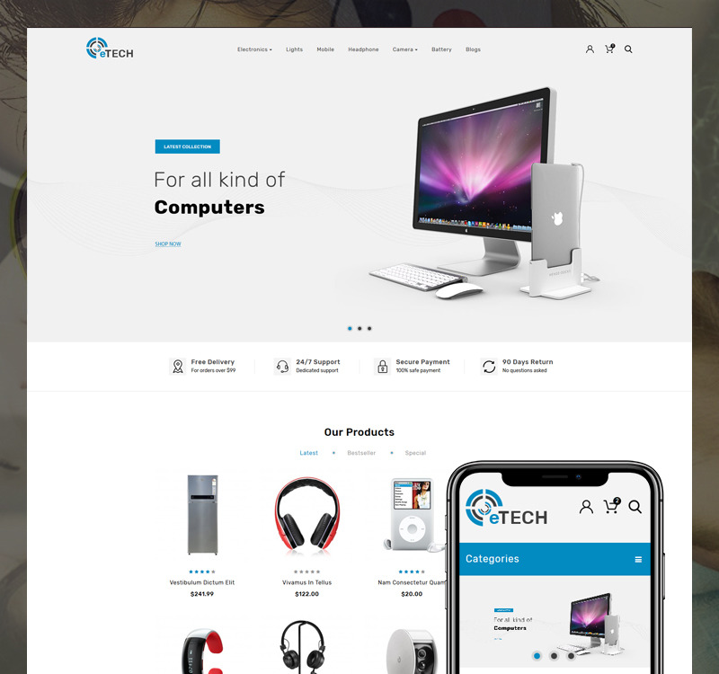 ETech Electronics Store OpenCart Template - TemplateMonster