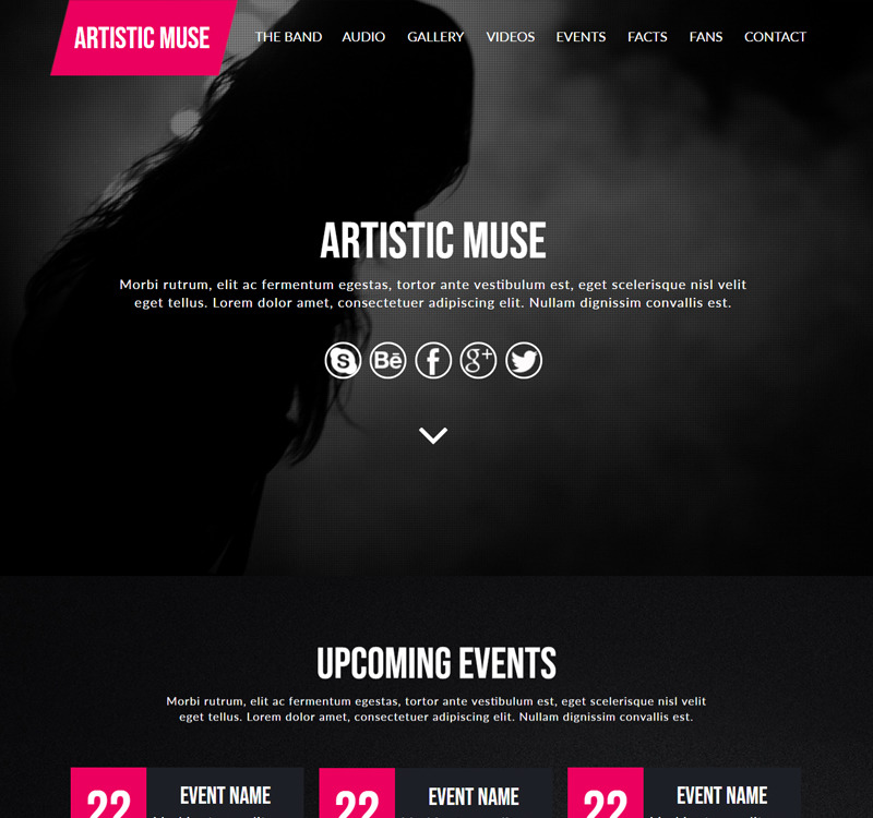Artistic Band Muse Template #82692 - TemplateMonster