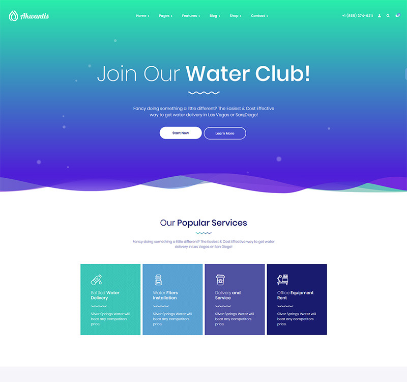 Akwantis - Bottled Water Delivery Website Template