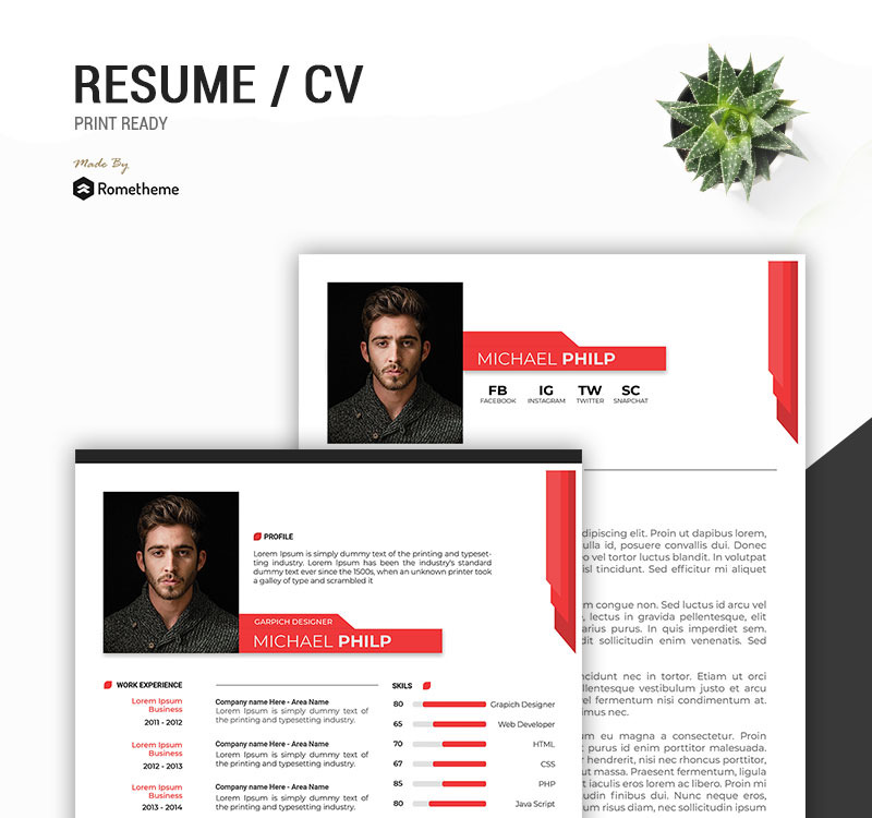 Michael Philp Resume Template #83417 - TemplateMonster