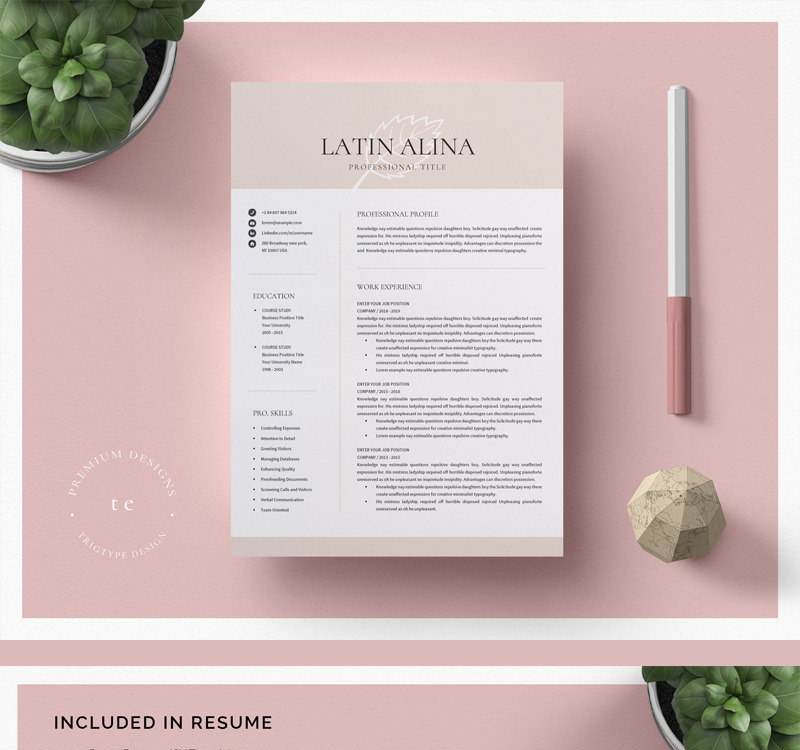 Latin Alina Professional Resume Template - TemplateMonster