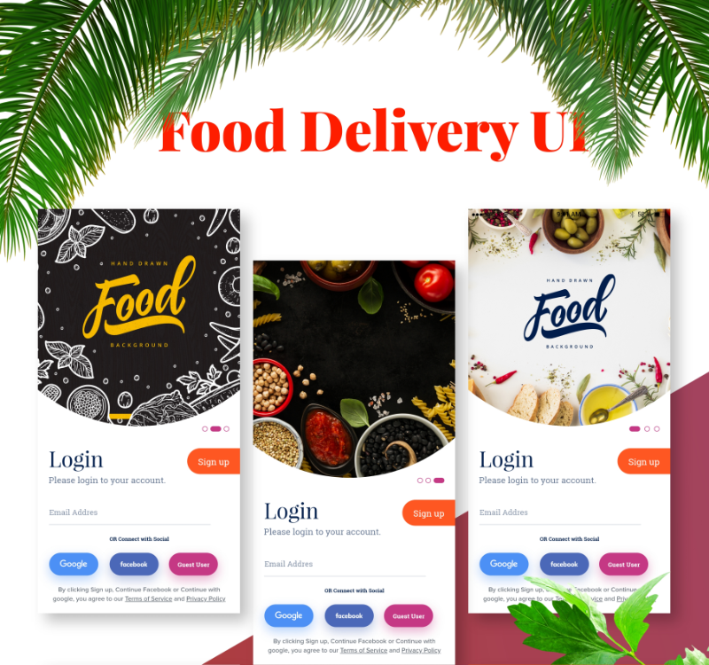 Food Delivery App UI #84046 - TemplateMonster