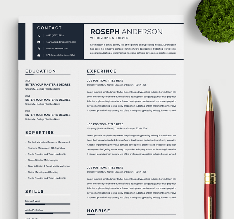 Anderson Resume Template #84142 - TemplateMonster