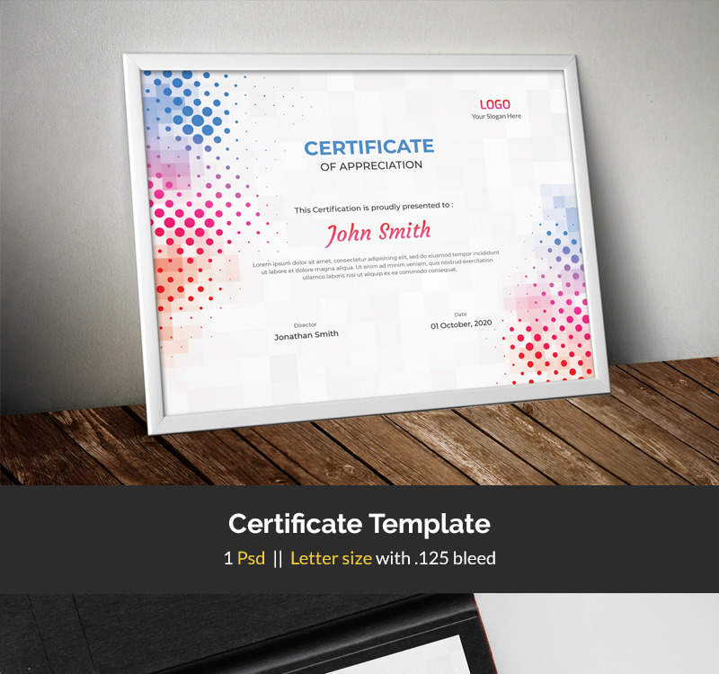 Colored Certificate Template #84110 - TemplateMonster