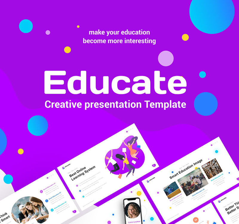 Educare l'istruzione modello PowerPoint - TemplateMonster