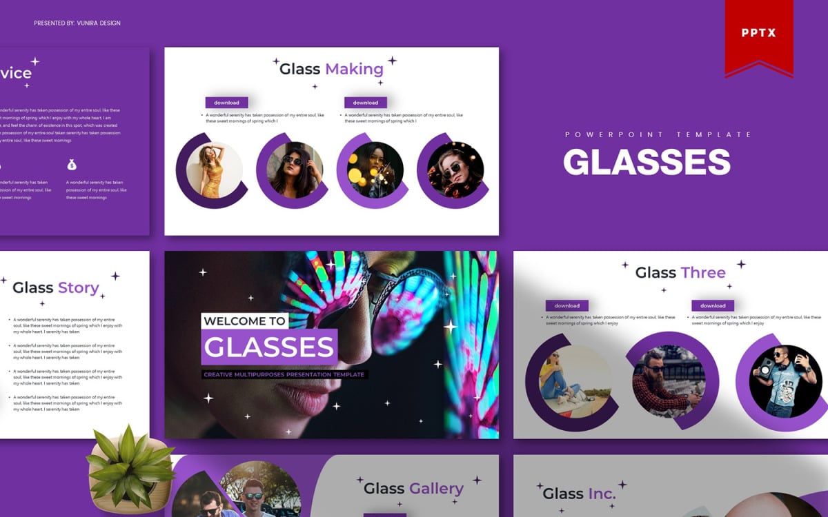 Glasses | PowerPoint Template #85693 - TemplateMonster