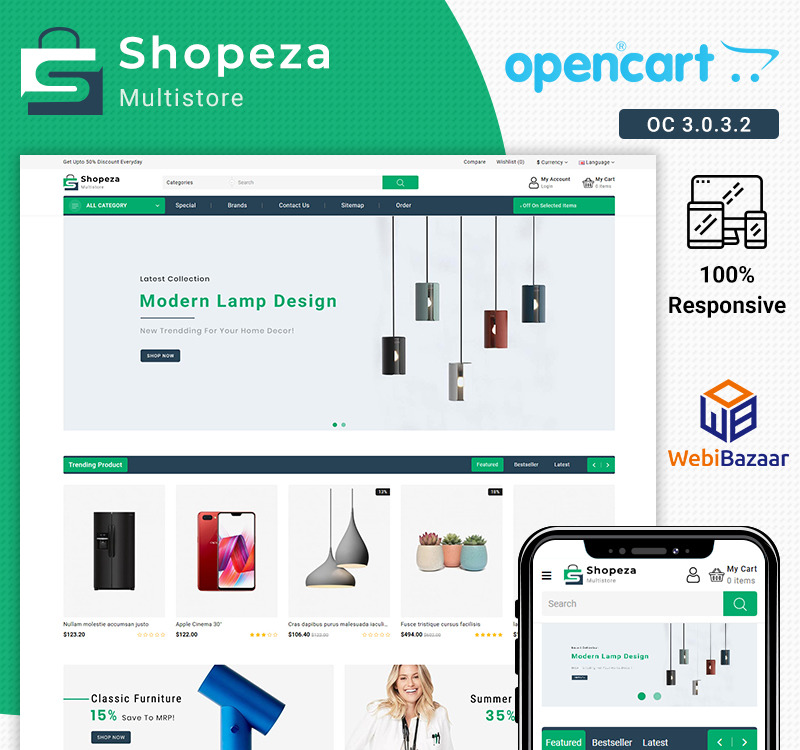 Shopeza Best ELectronic Theme OpenCart-Vorlage