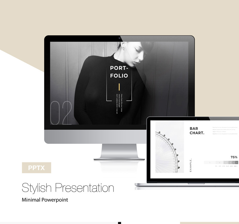 Stylish Minimal PowerPoint Template #86467 - TemplateMonster