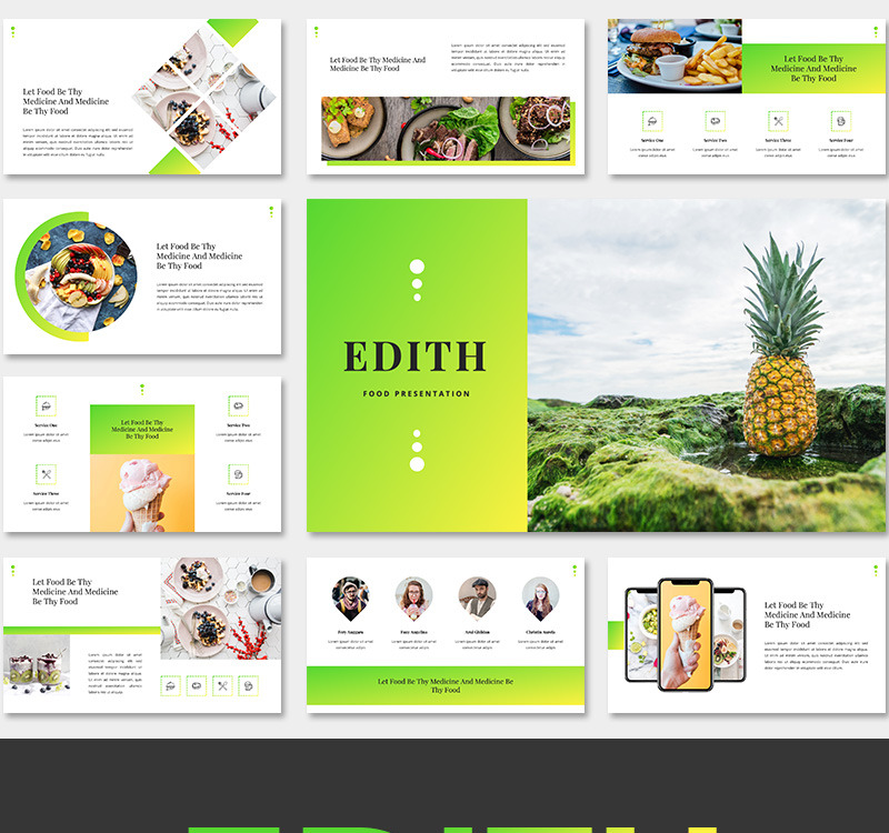 Edith Food PowerPoint Template #87282 - TemplateMonster