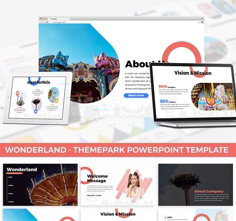 Wonderland - Theme Park PowerPoint Template - TemplateMonster