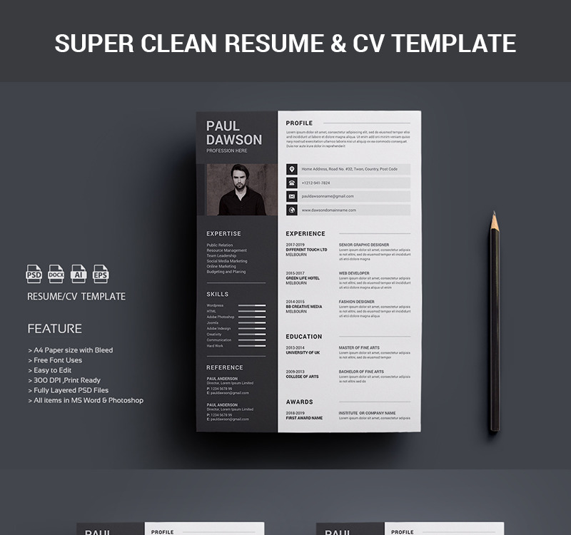 Paul Dawson CV Resume Template #87412 - TemplateMonster