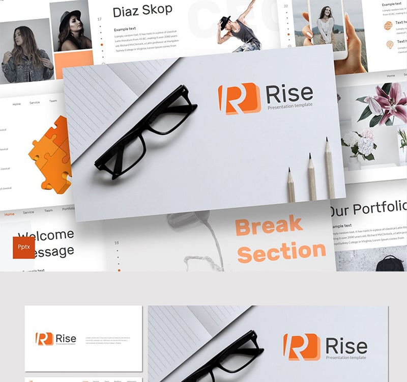 Rise PowerPoint Template #87597 - TemplateMonster
