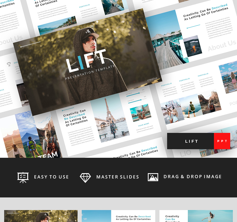 Lift - Creative Presentation PowerPoint Template Lift - Creative Presentation PowerPoint Template