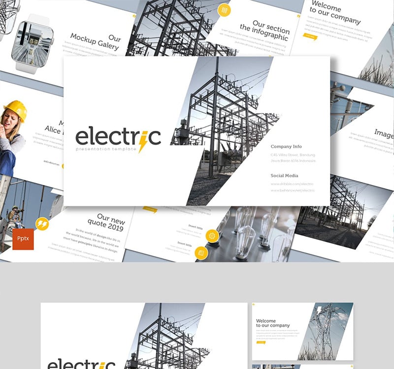Electric PowerPoint Template #88548 - TemplateMonster