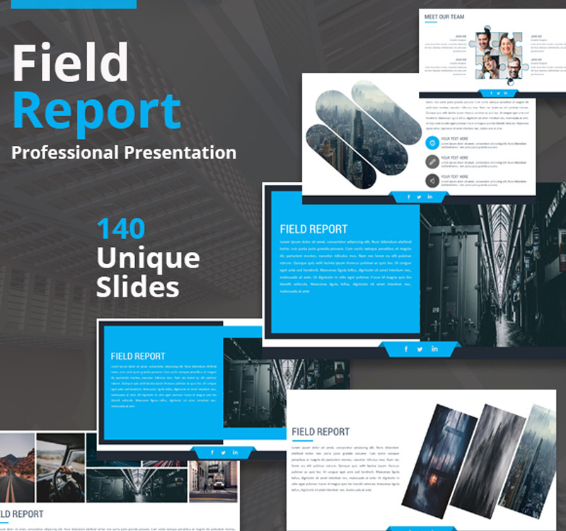 Field Report PowerPoint Template #88561 - TemplateMonster