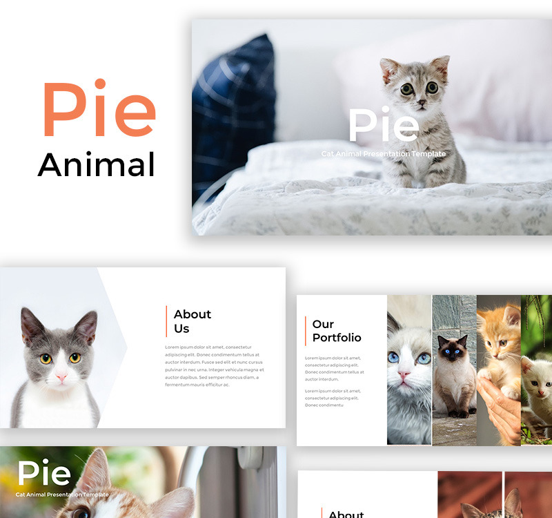Torte - Katze Tier PowerPoint Vorlage - TemplateMonster