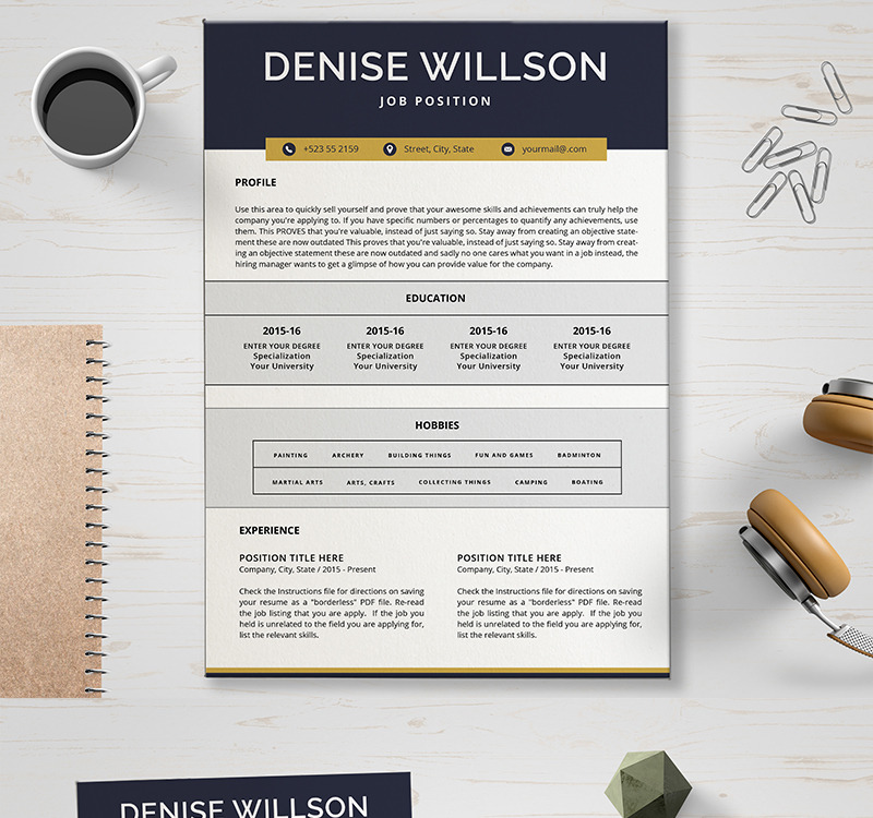 Denise Willson Cv Resume Template #89006 - TemplateMonster