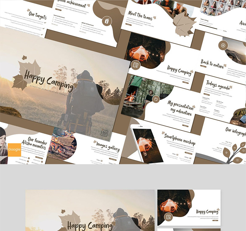 Happy Camping Google Slides #89160 - TemplateMonster