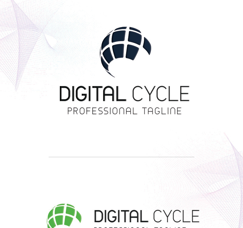 Plantilla de logotipo de ciclo digital - TemplateMonster
