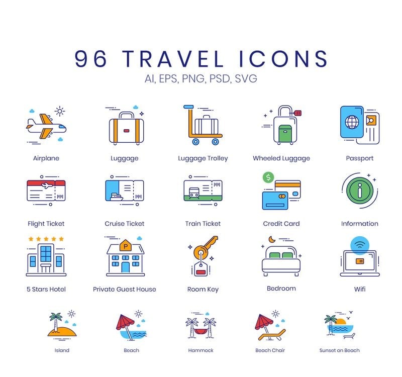 Hotels Travel Icons