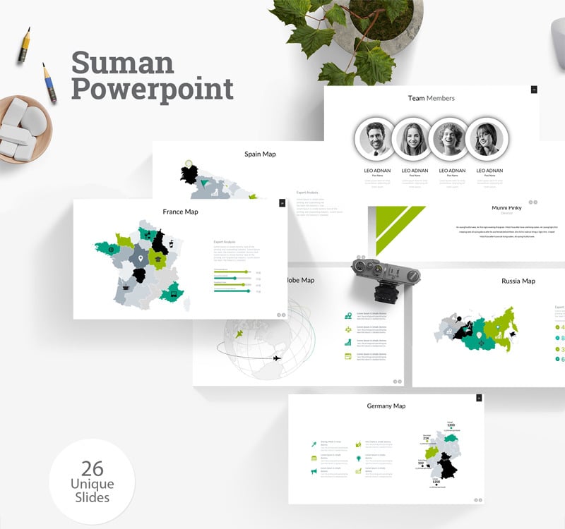 Suman Presentation PowerPoint template - TemplateMonster