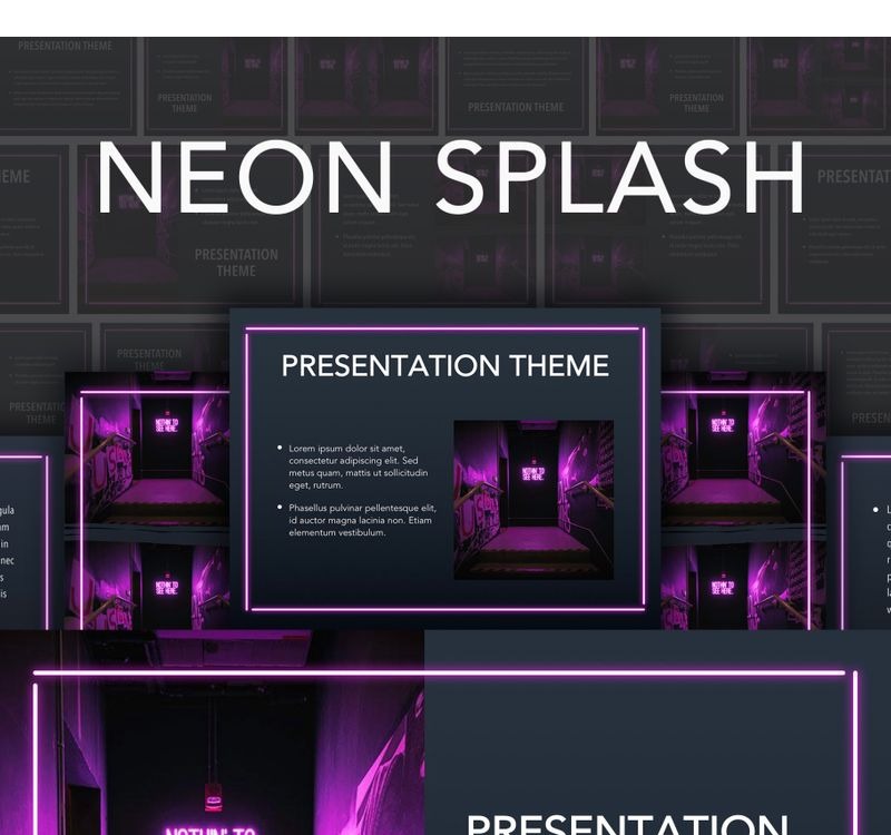 Neon Splash Google Slides #90154 - TemplateMonster