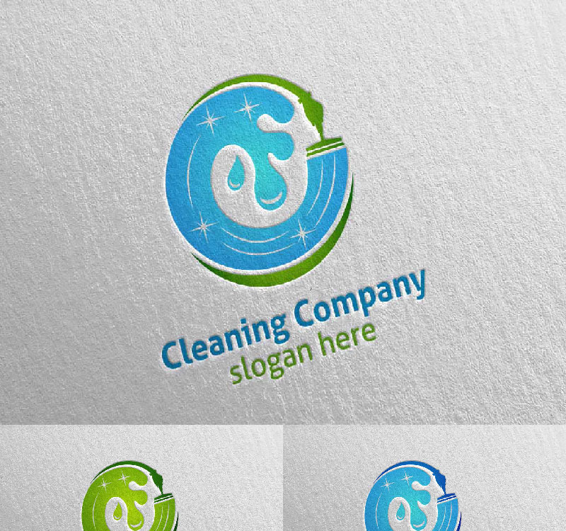 Cleaning Service with Eco Friendly 20 Logo Template