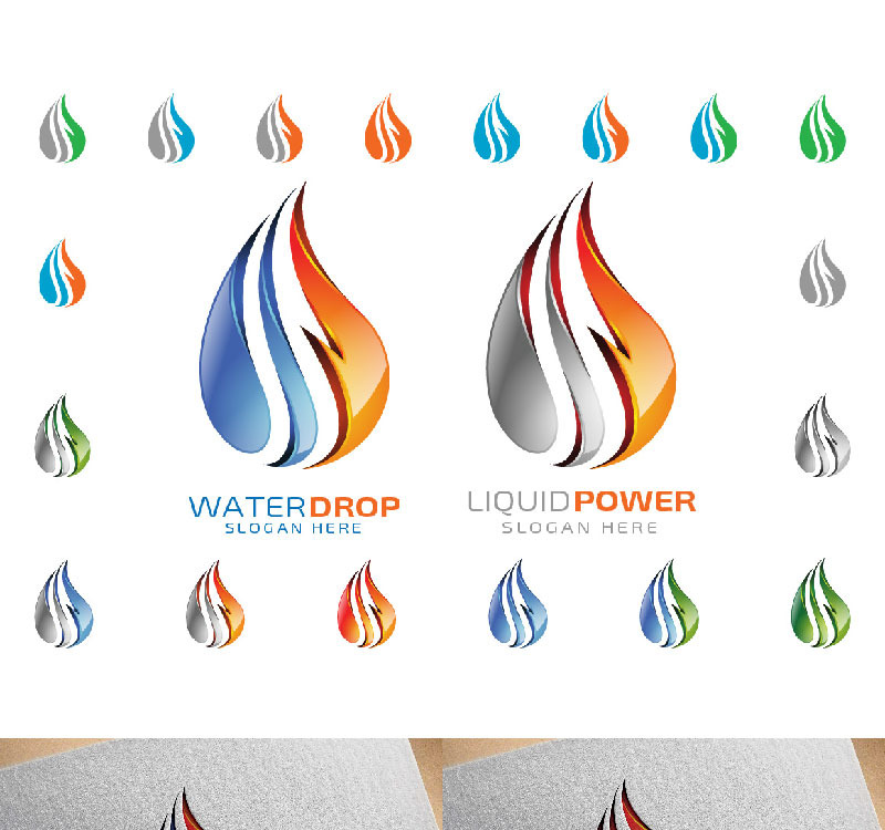 3D Water Drop Logo Template #90548 - TemplateMonster