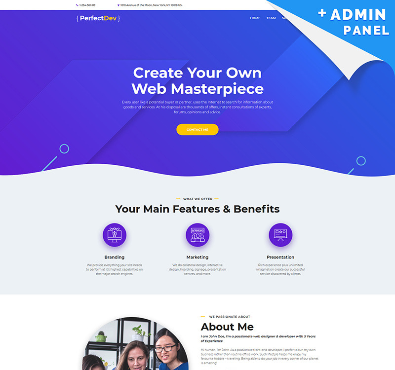 PerfectDev - Web Developer Landing Page Template