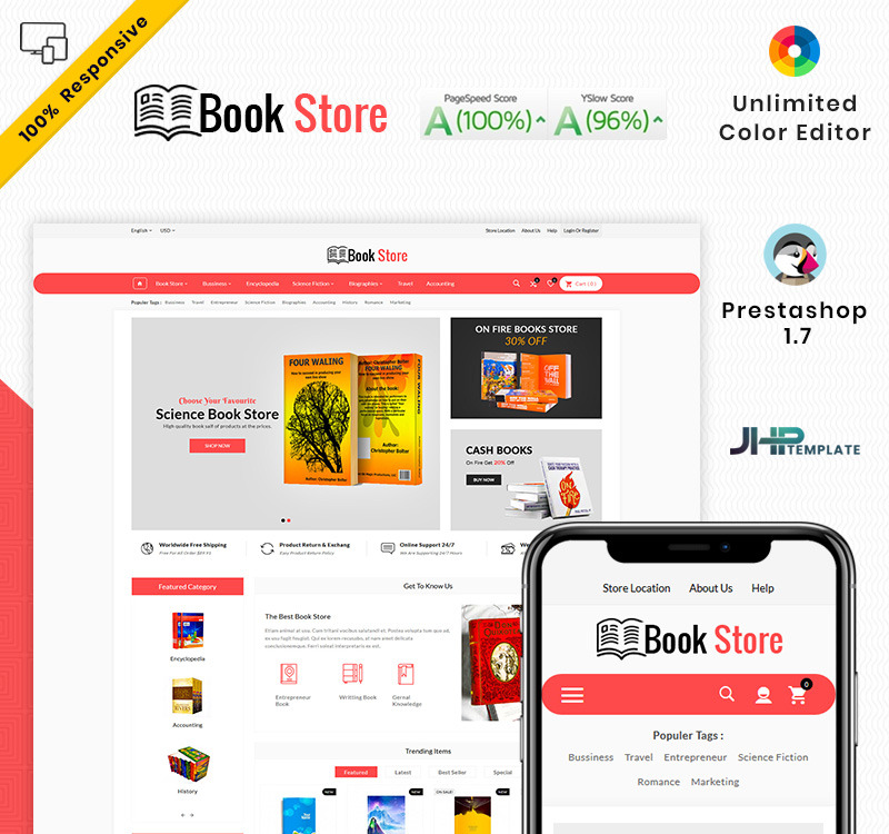 The Mega Book Mall PrestaShop Theme #91624 - TemplateMonster