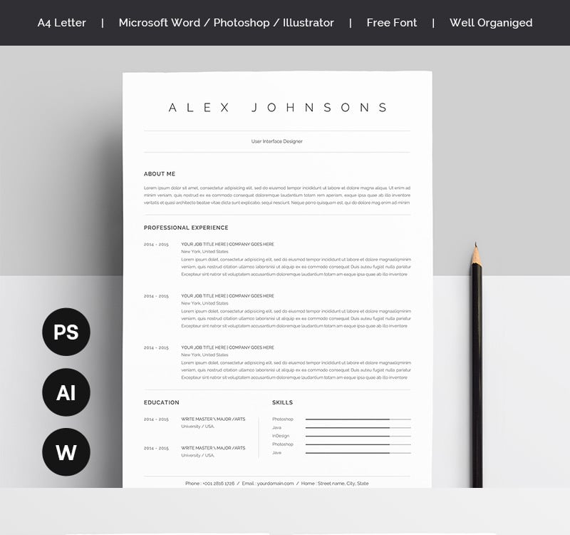 Alex Johnsons Resume Template #94786 - TemplateMonster