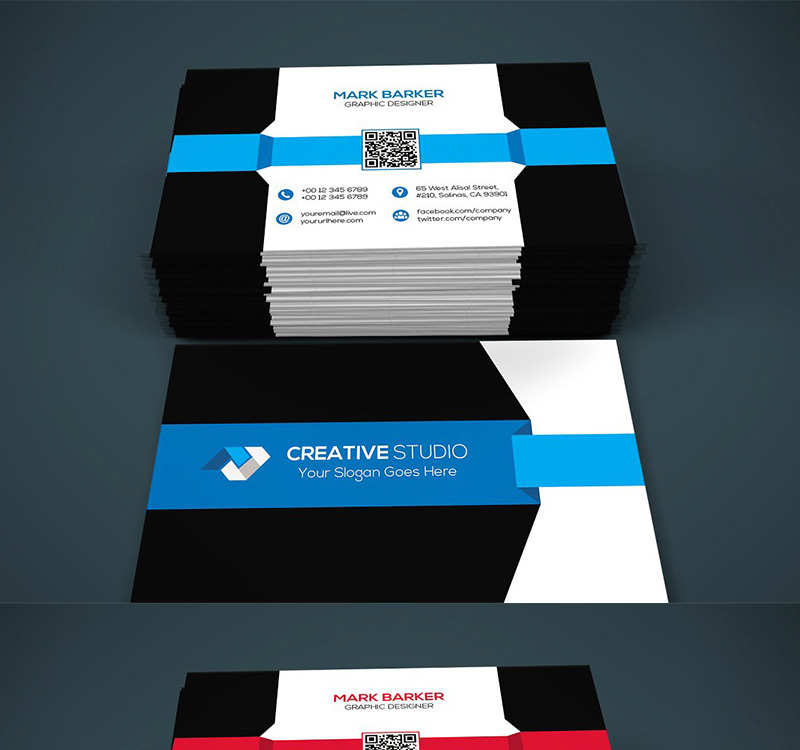 Modern Stripe Business Card - Corporate Identity Template