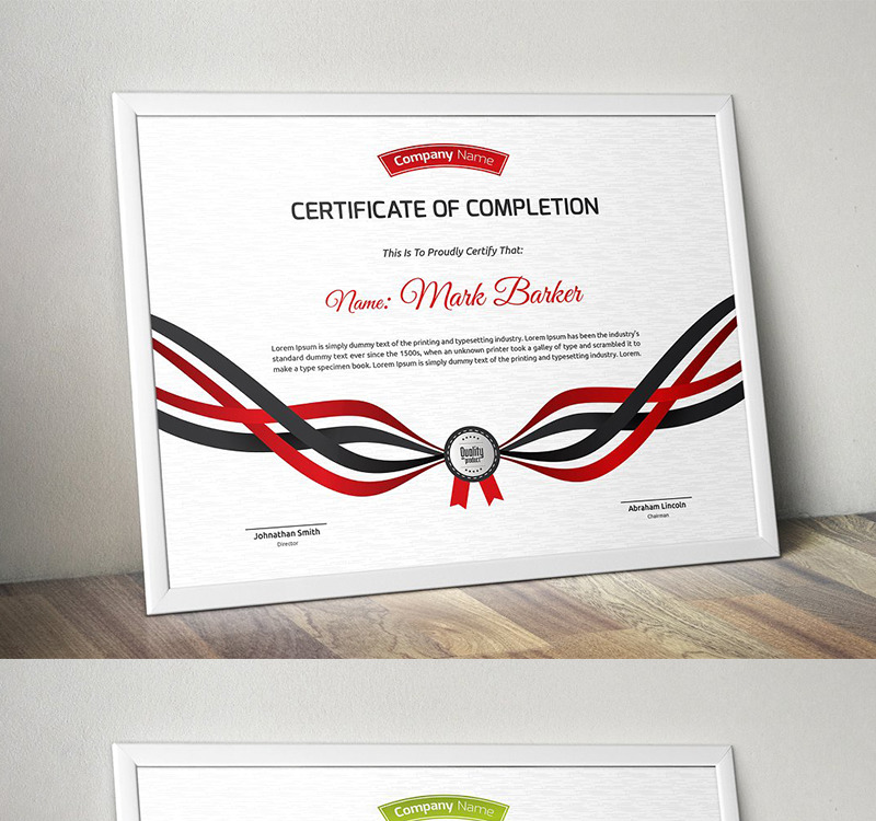 Wavy Intertwined Stripes Certificate Template