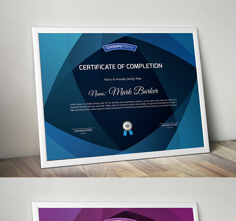 Colorful Background Certificate Template - TemplateMonster