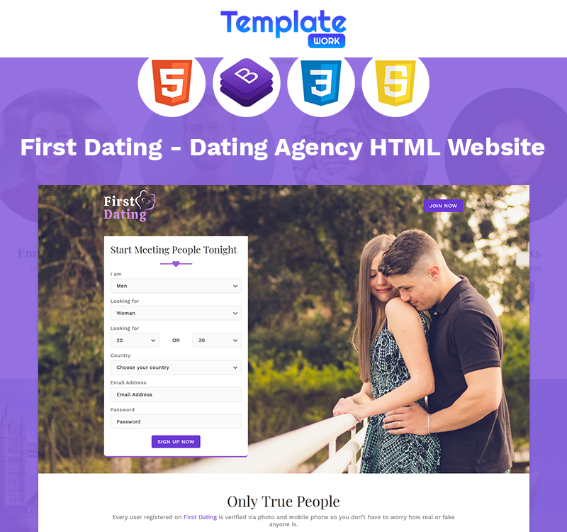 First Dating - Dating Agency Landing Page Template